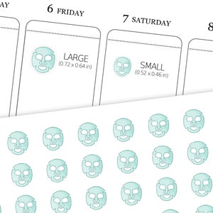 Sheet Mask Planner Stickers for Self Care and Relaxation in Small and ...