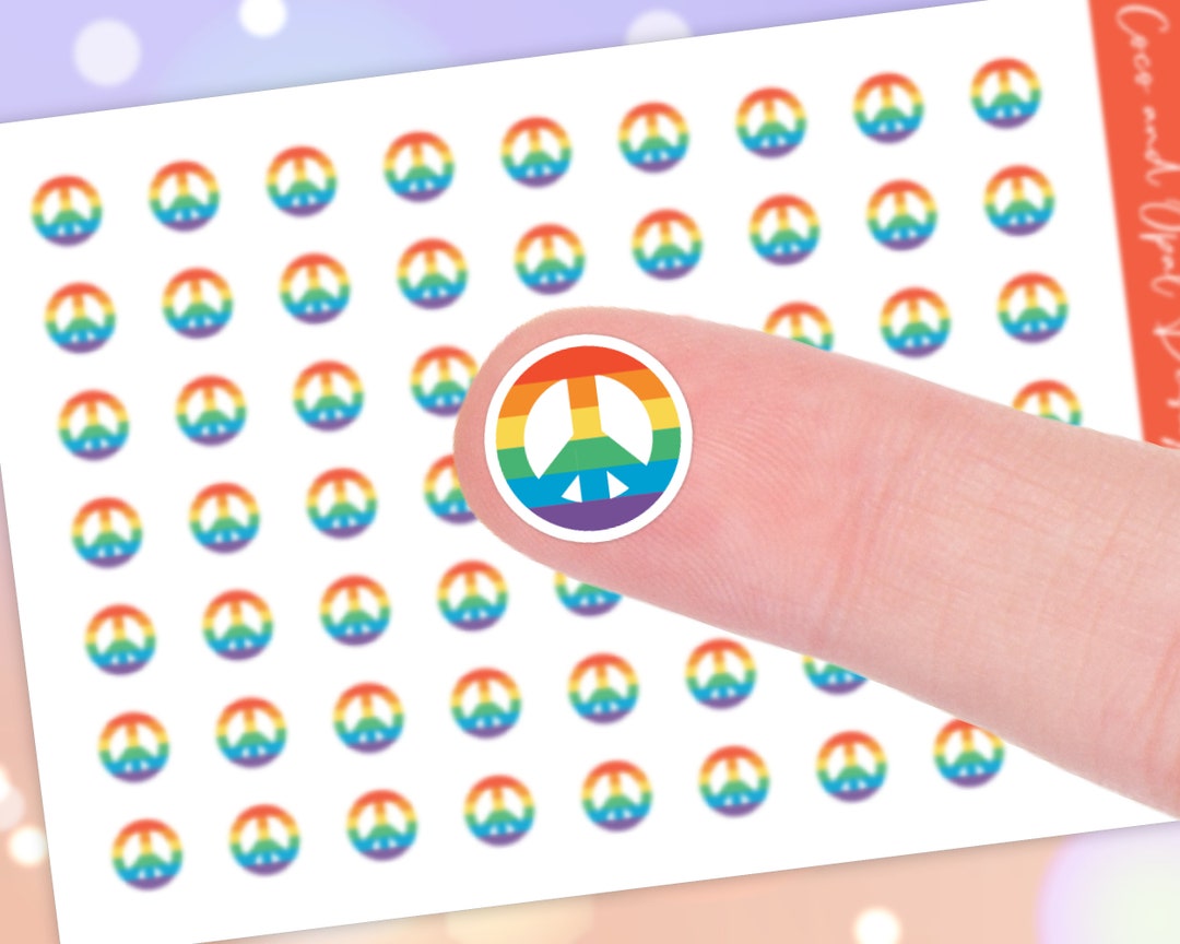 Rainbow Peace Sign Pride Planner Stickers - Etsy