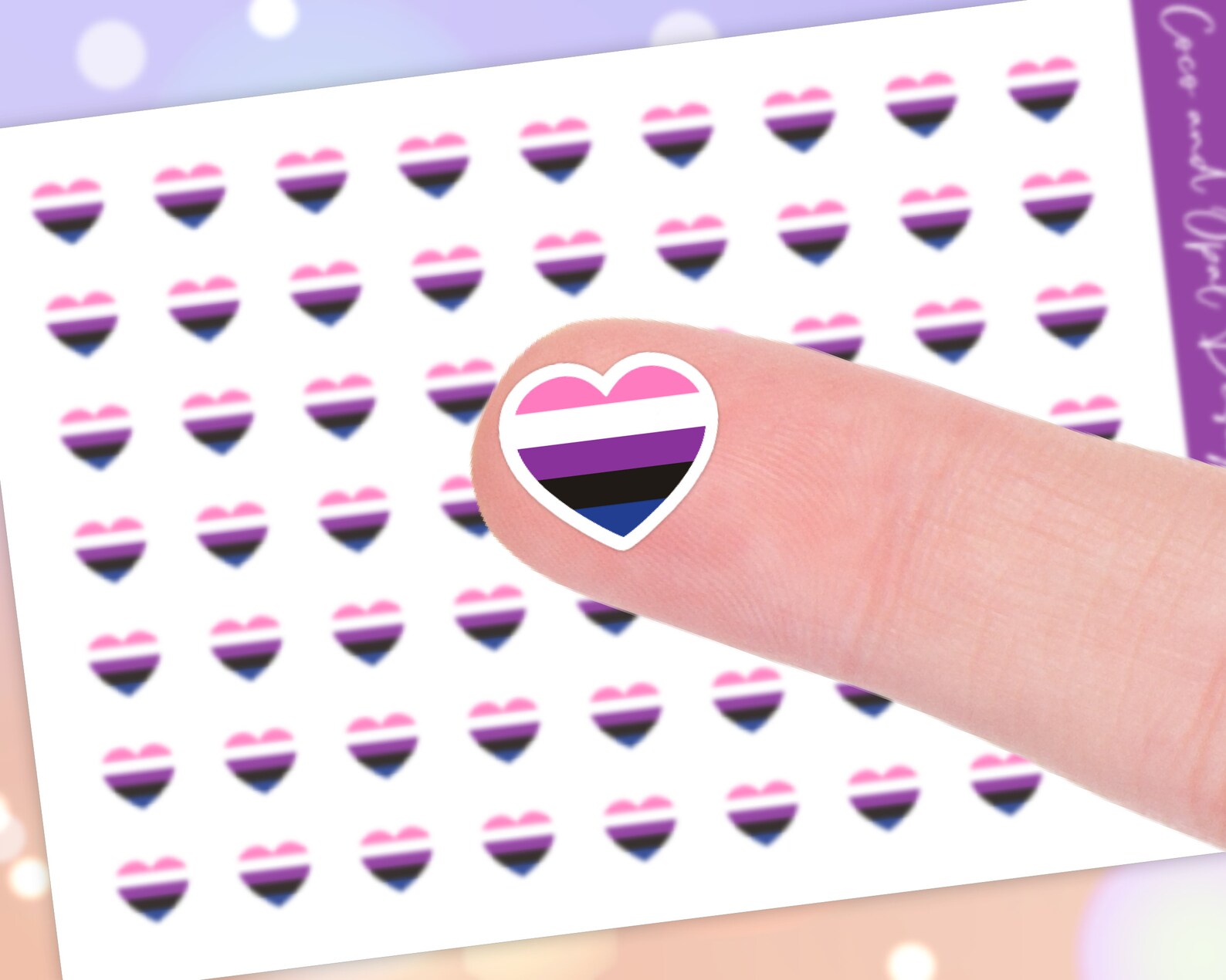 Cute Gender-fluid Pride Heart Planner Stickers - Etsy
