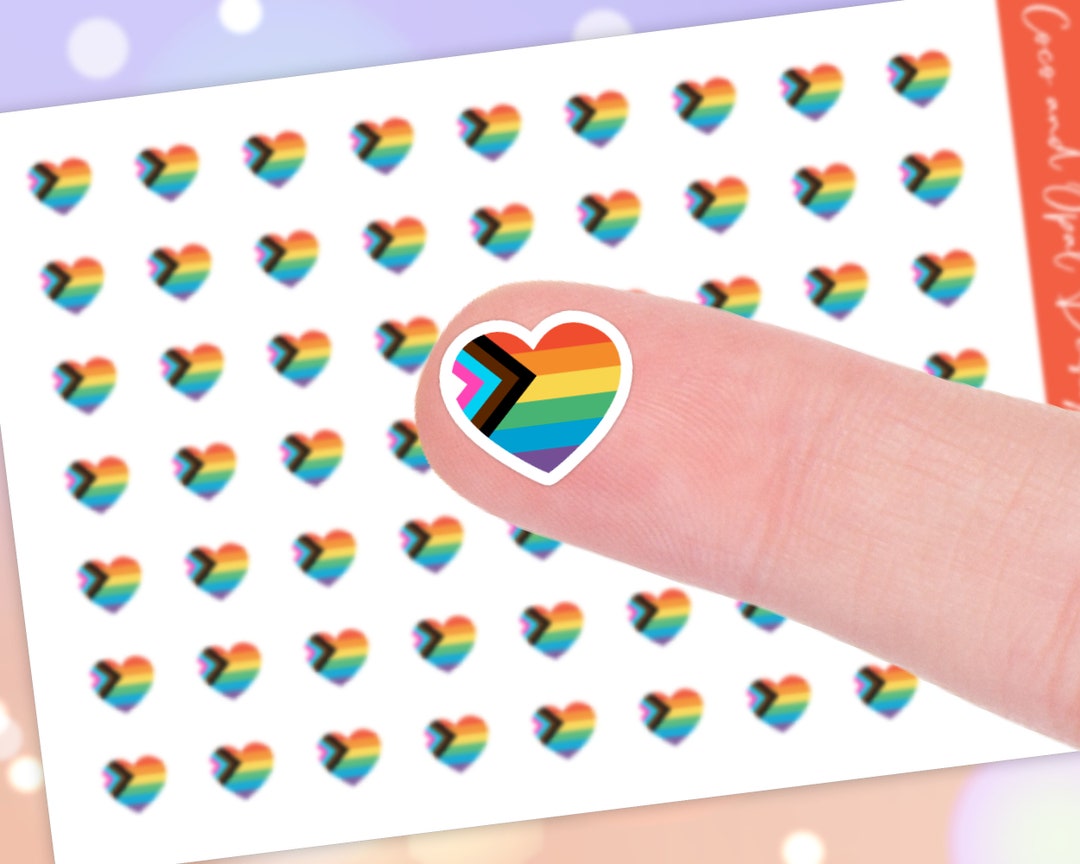 Rainbow Heart Progress Pride Planner Stickers - Etsy