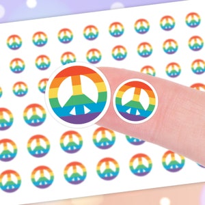 Rainbow Peace Sign Pride Planner Stickers in Small and Large Sizes - Etsy