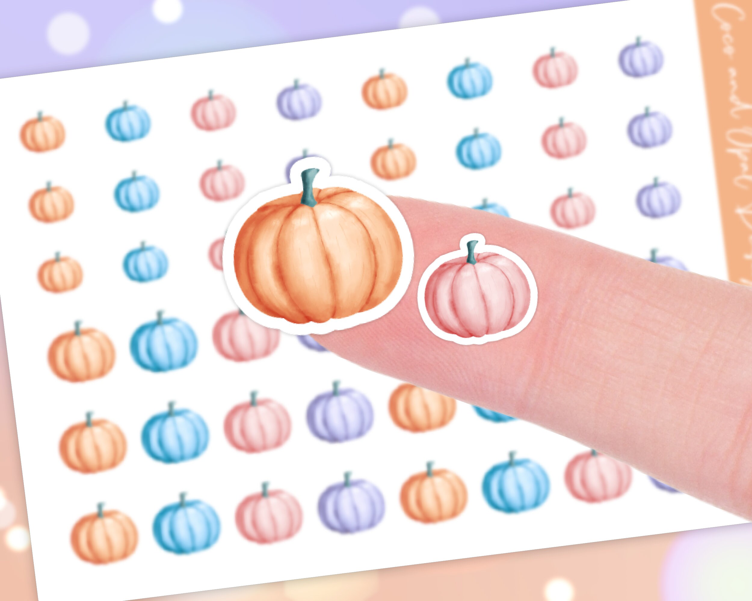 Colorful Pumpkin Planner Stickers in Small and Large Sizes | Etsy