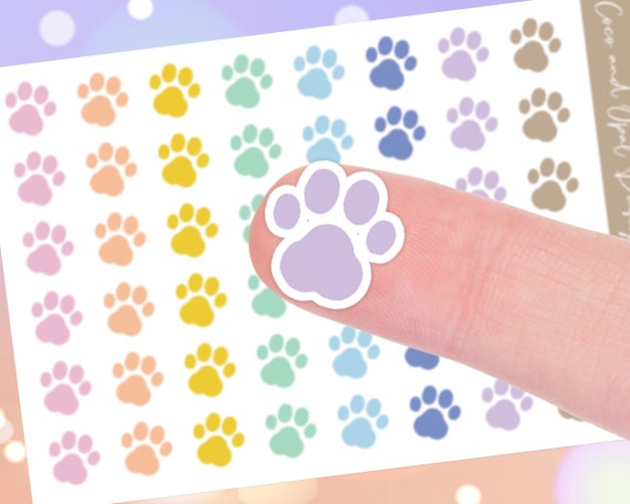 Pastel Rainbow Cat and Dog Paw Print Planner Stickers - Etsy