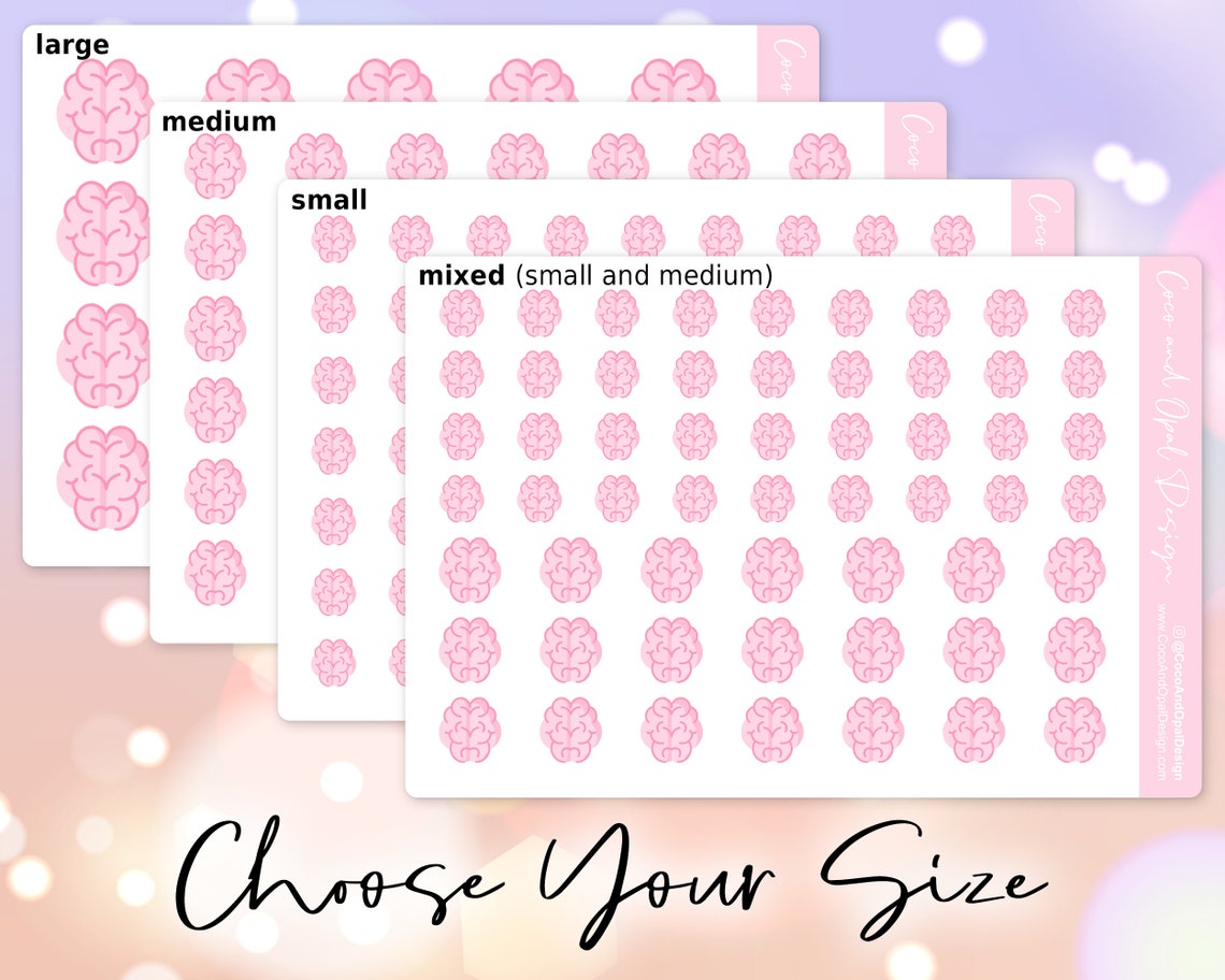 Small Brain Stickers for Bullet Journal and Planners - Etsy
