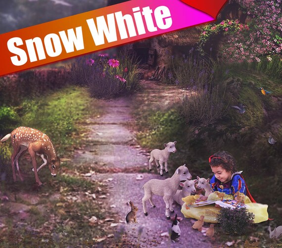 Snow White Backdrop Digital Image Photoshop Animals - Etsy