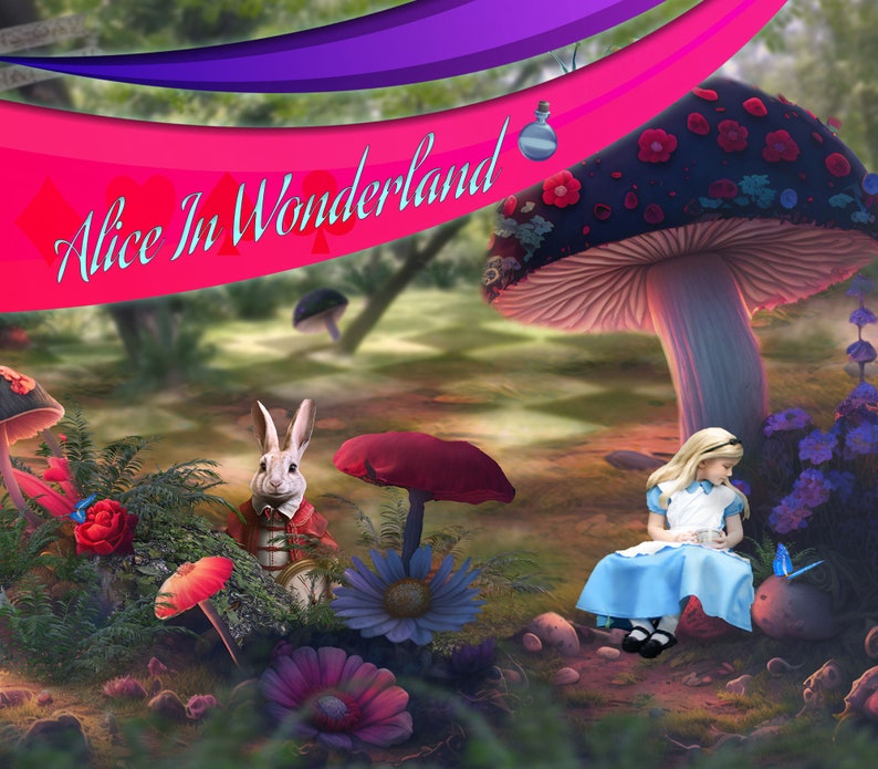 Alice in Wonderland, Alice in Wonderland Backdrop, Alice in Wonderland ...