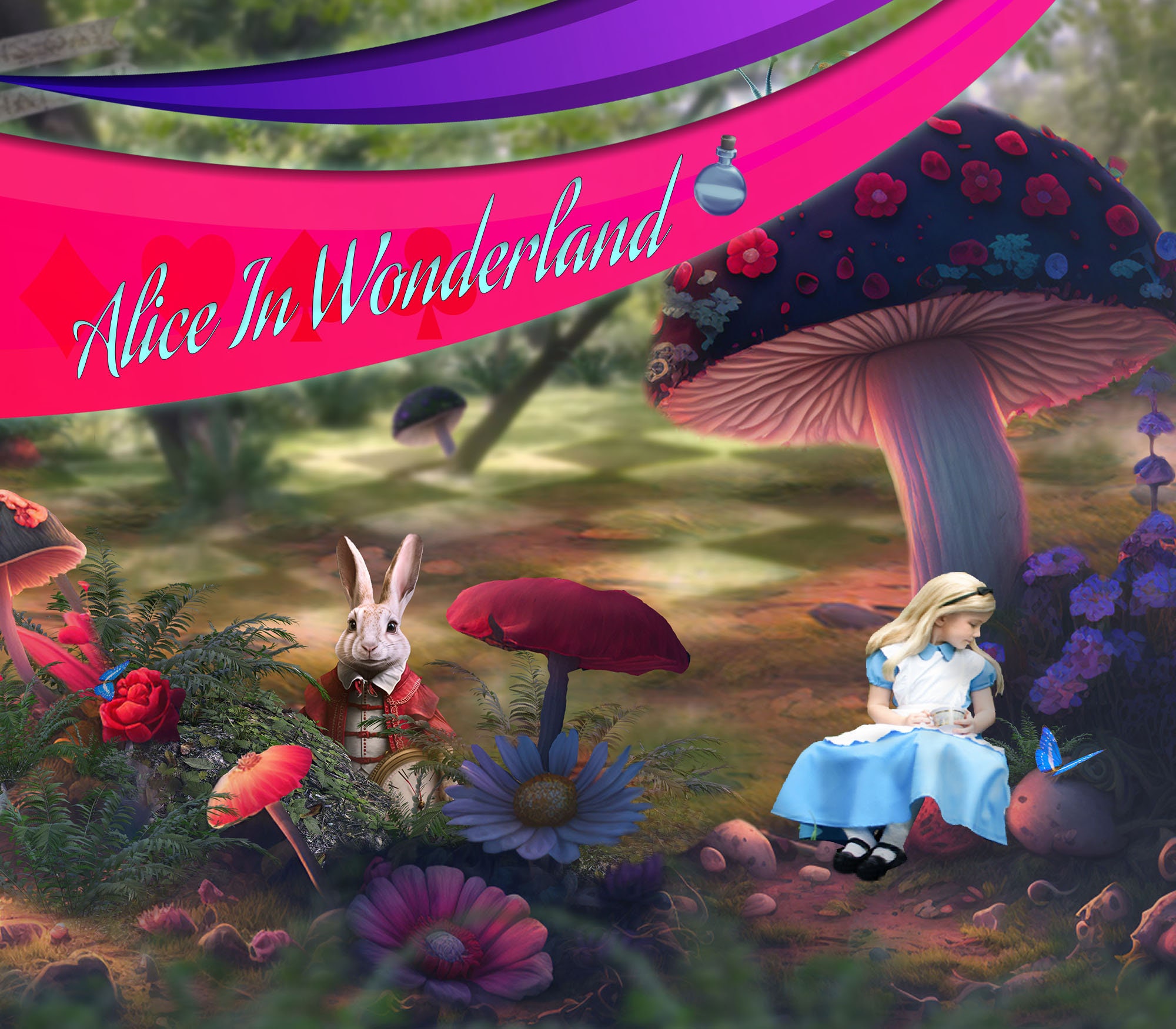 Alice in Wonderland, Alice in Wonderland Backdrop, Alice in Wonderland ...