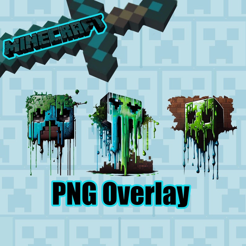 Minecraft PNG Minecraft Overlay Photoshop Composite DIY - Etsy