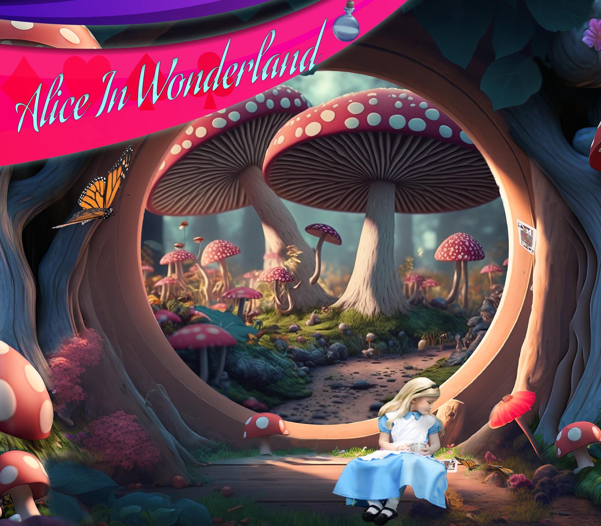Alice in Wonderland, Alice in Wonderland Backdrop, Alice in Wonderland ...