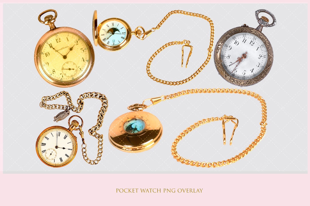 Stock, Digital Image, Watch Overlay, Vintage Pocket Watch PNG, Pocket ...