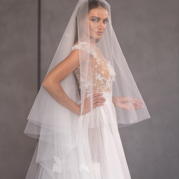 Two Tier Bridal Veil - Etsy
