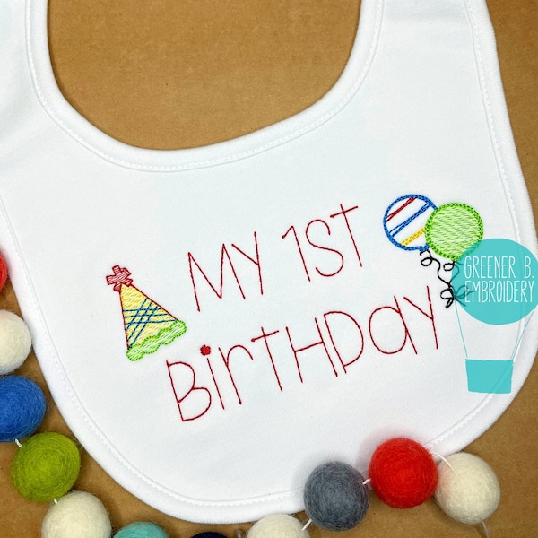First Birthday Bib - Etsy