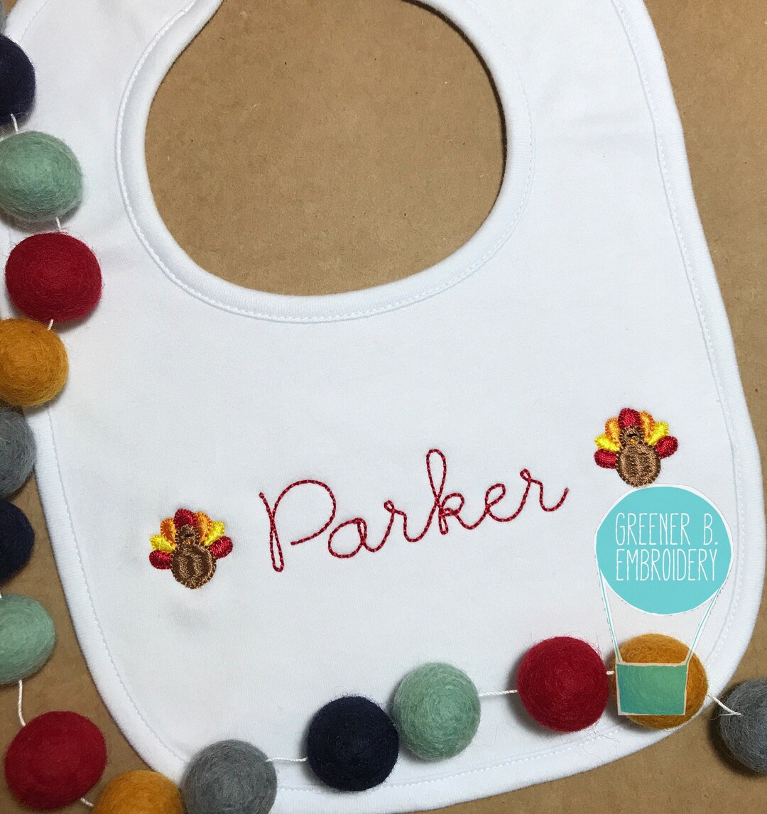 Personalized Thanksgiving Bib / Turkey Bib / Baby Girl Boy Bib / 1st ...