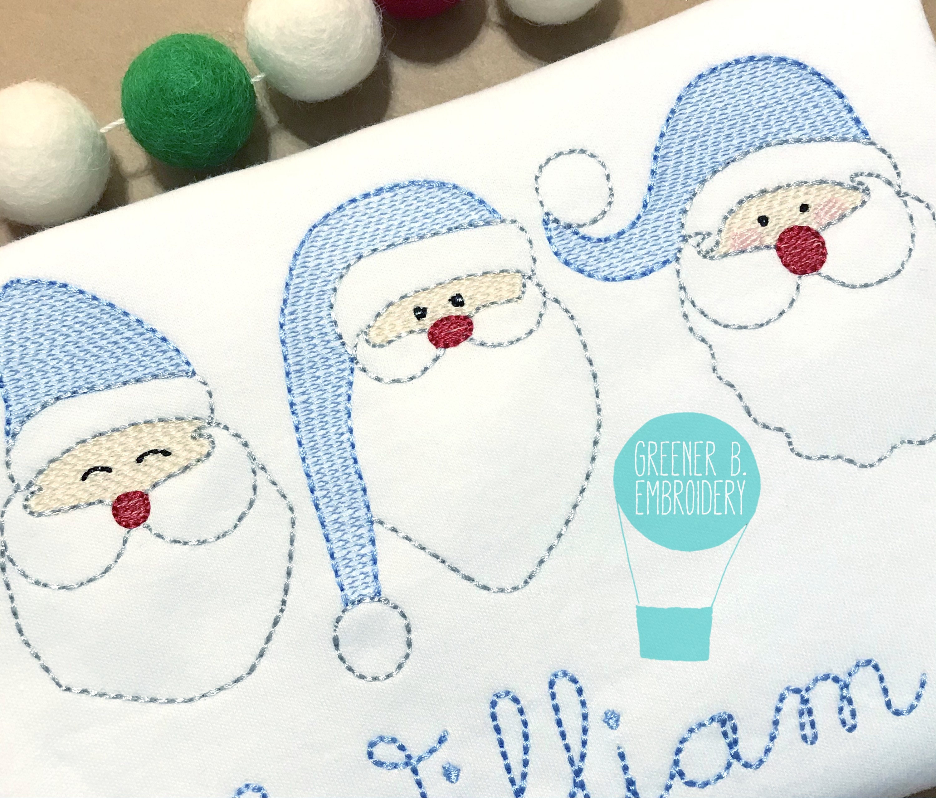 Personalized Santa Shirt / Santa Applique / Santa Embroidery / - Etsy