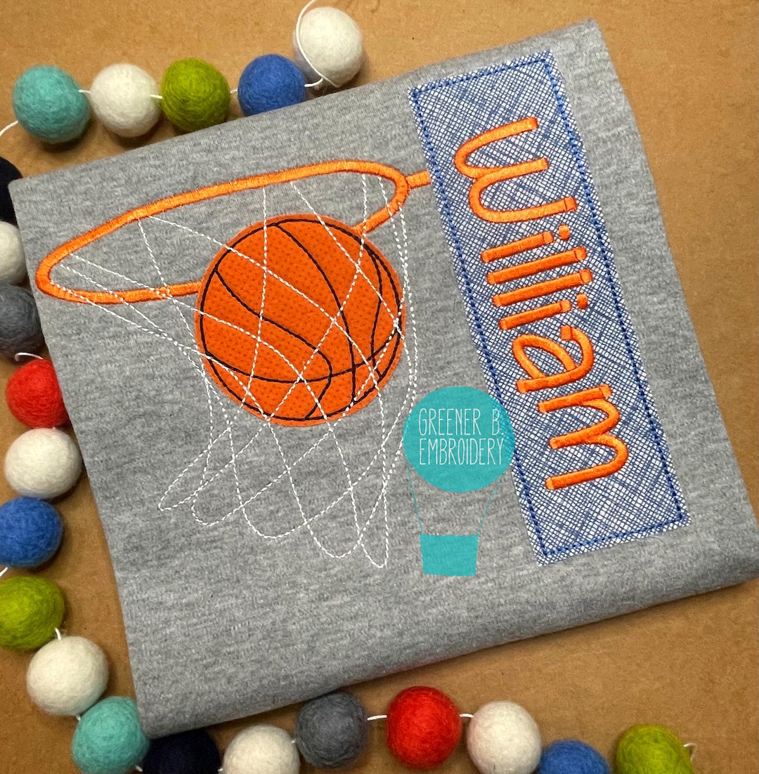 Basketball Applique Shirt / Basketball Hoop Shirt / Basketball Party ...