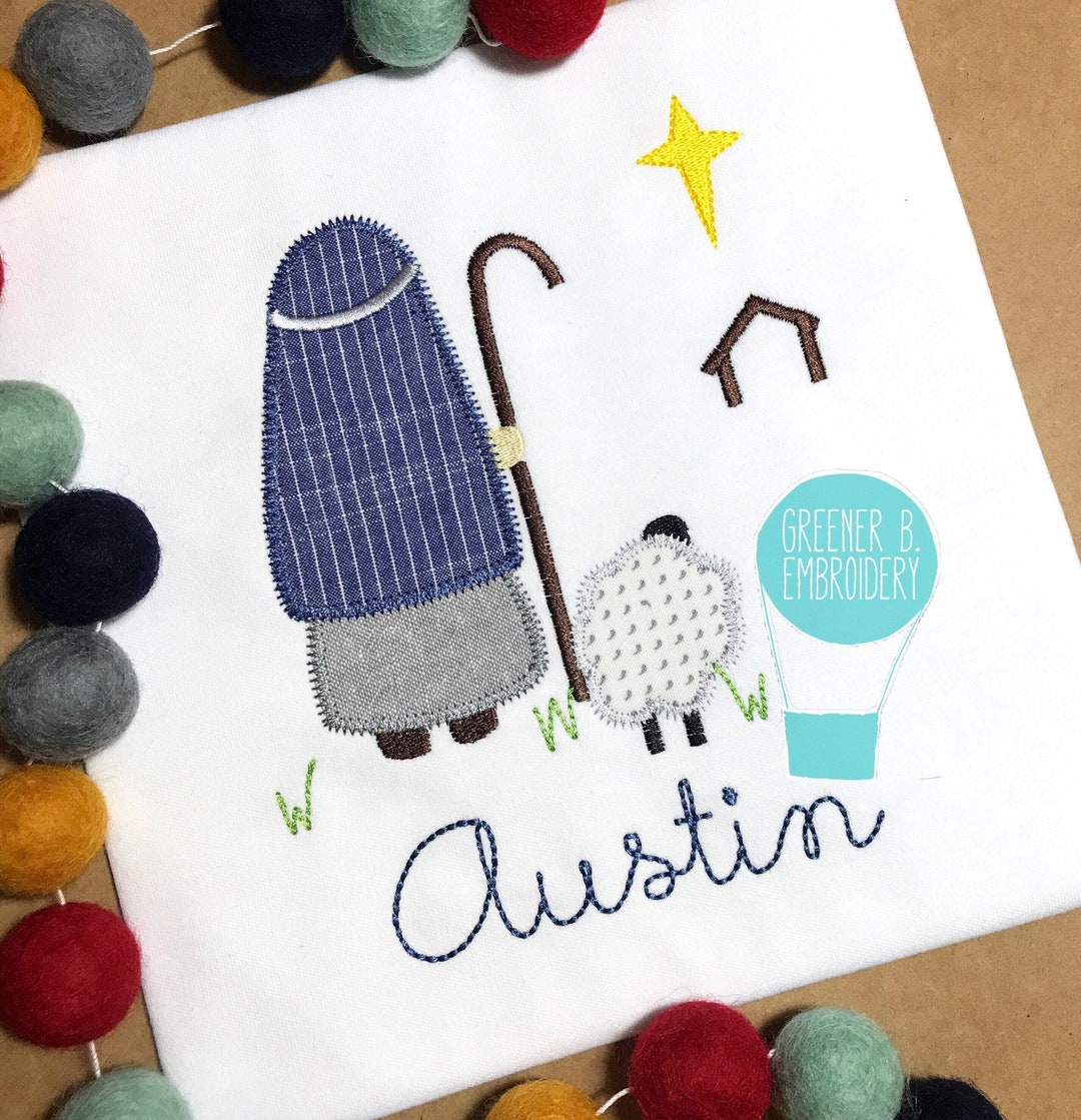 Personalized Shepherd Shirt – Boy Nativity Applique, O Holy Night ...