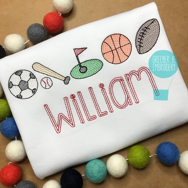 Sports Embroidery - Etsy