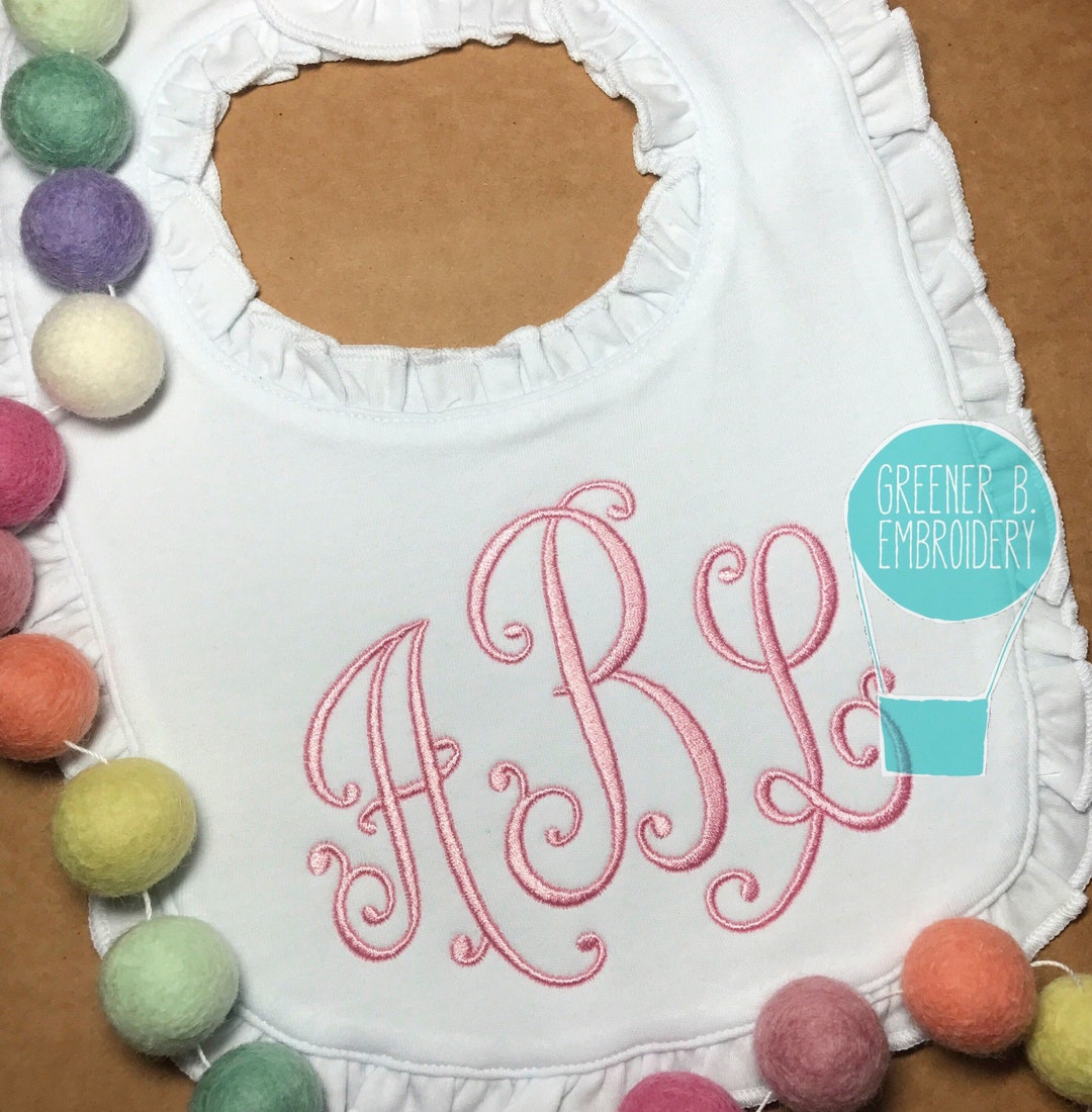 Monogram Bib / Girl Personalized Bib / Baby Shower Gift / Baby Girl ...