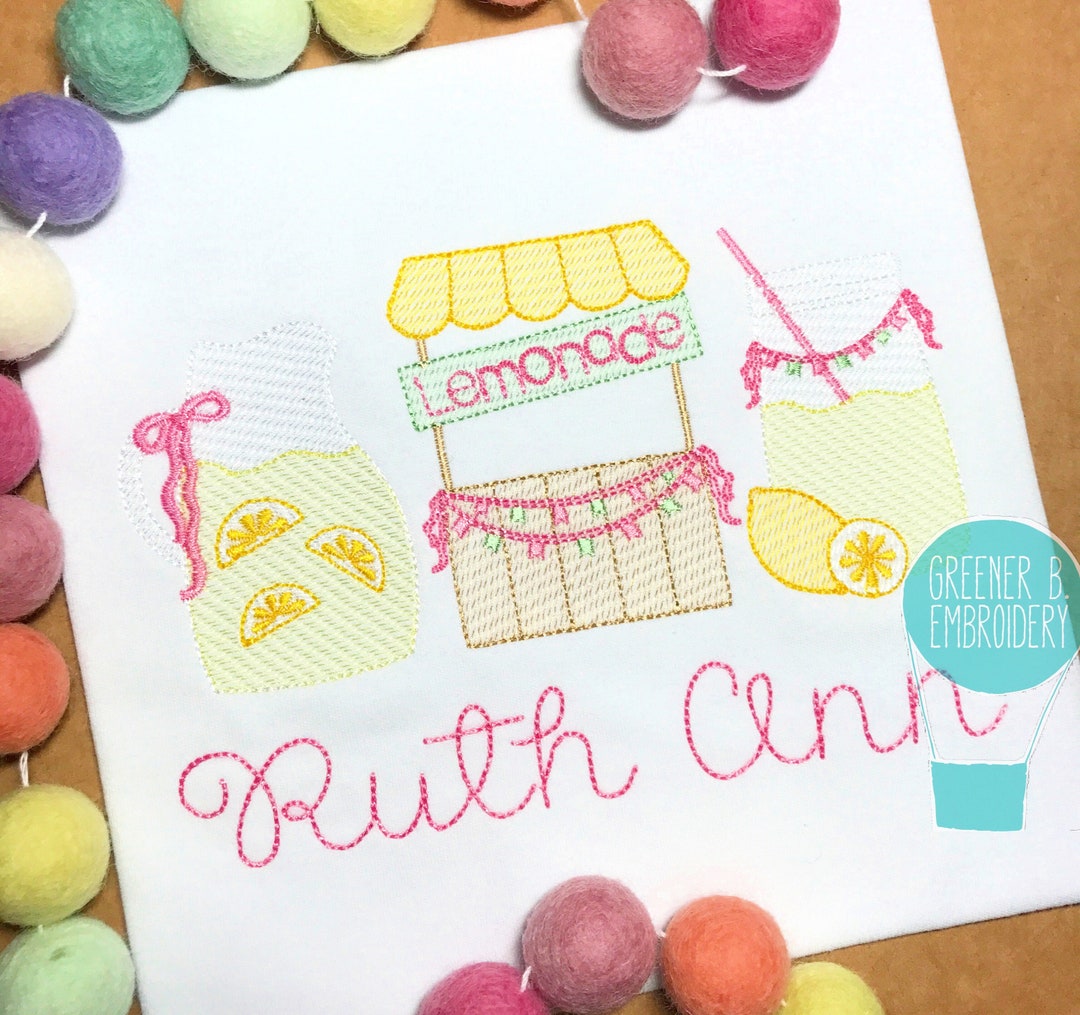 Lemonade Shirt / Girl Lemon Shirt / Lemonade Embroidery / Lemonade ...