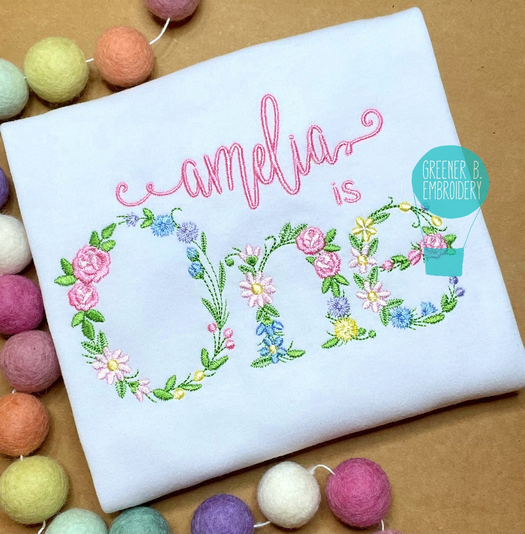Personalized Floral One Birthday Shirt / Flower One Birthday / Girl One ...