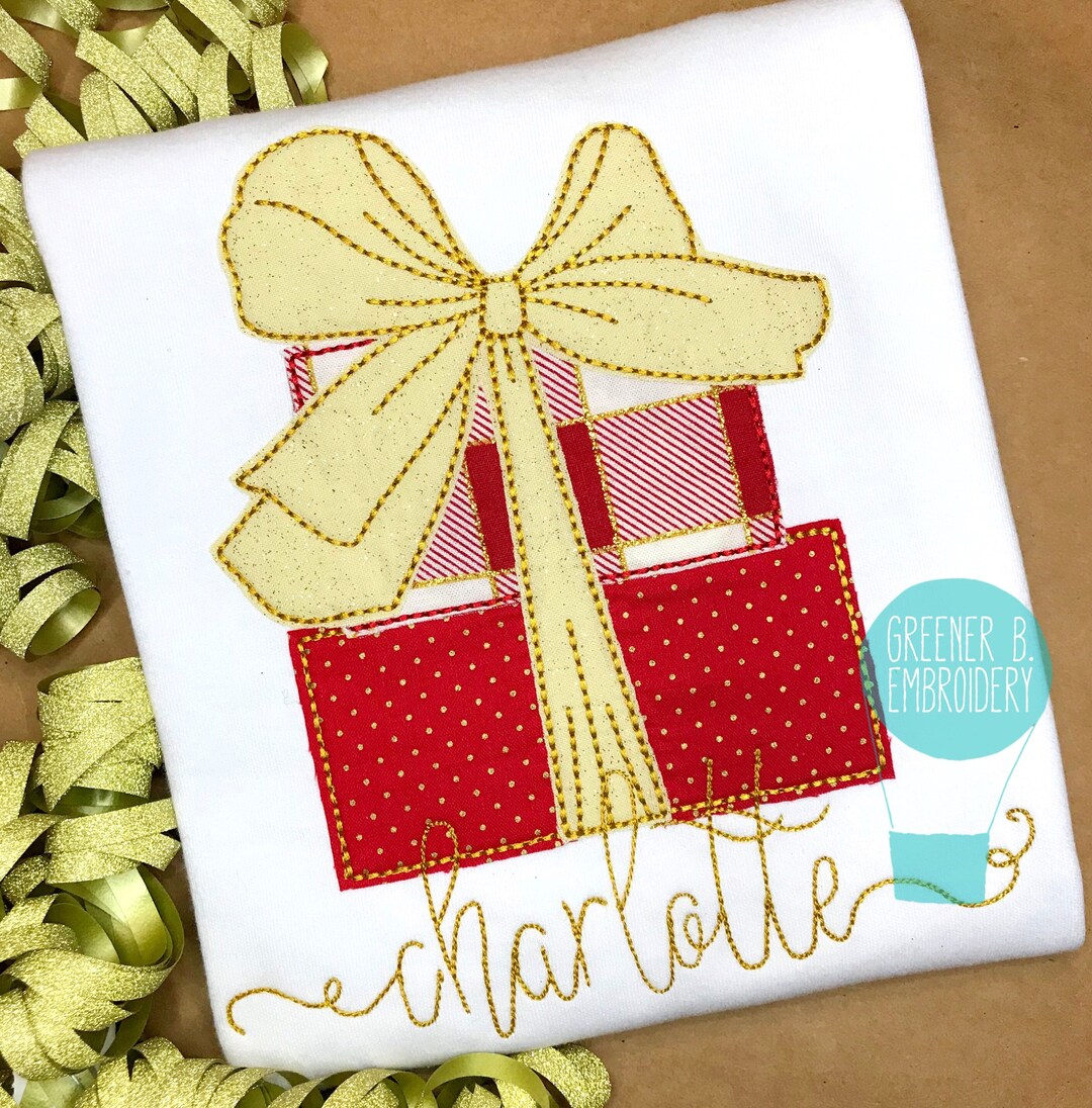 Christmas Present Applique Shirt / Gift Applique / Christmas Applique ...