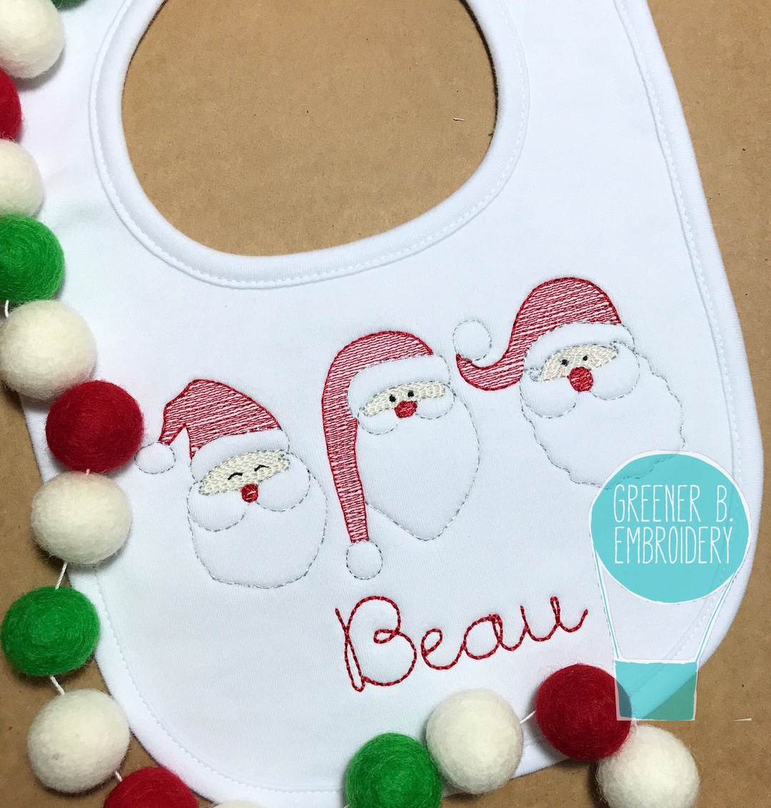 Christmas Baby Bib / Santa Bib / First Christmas Bib / 1st Christmas ...