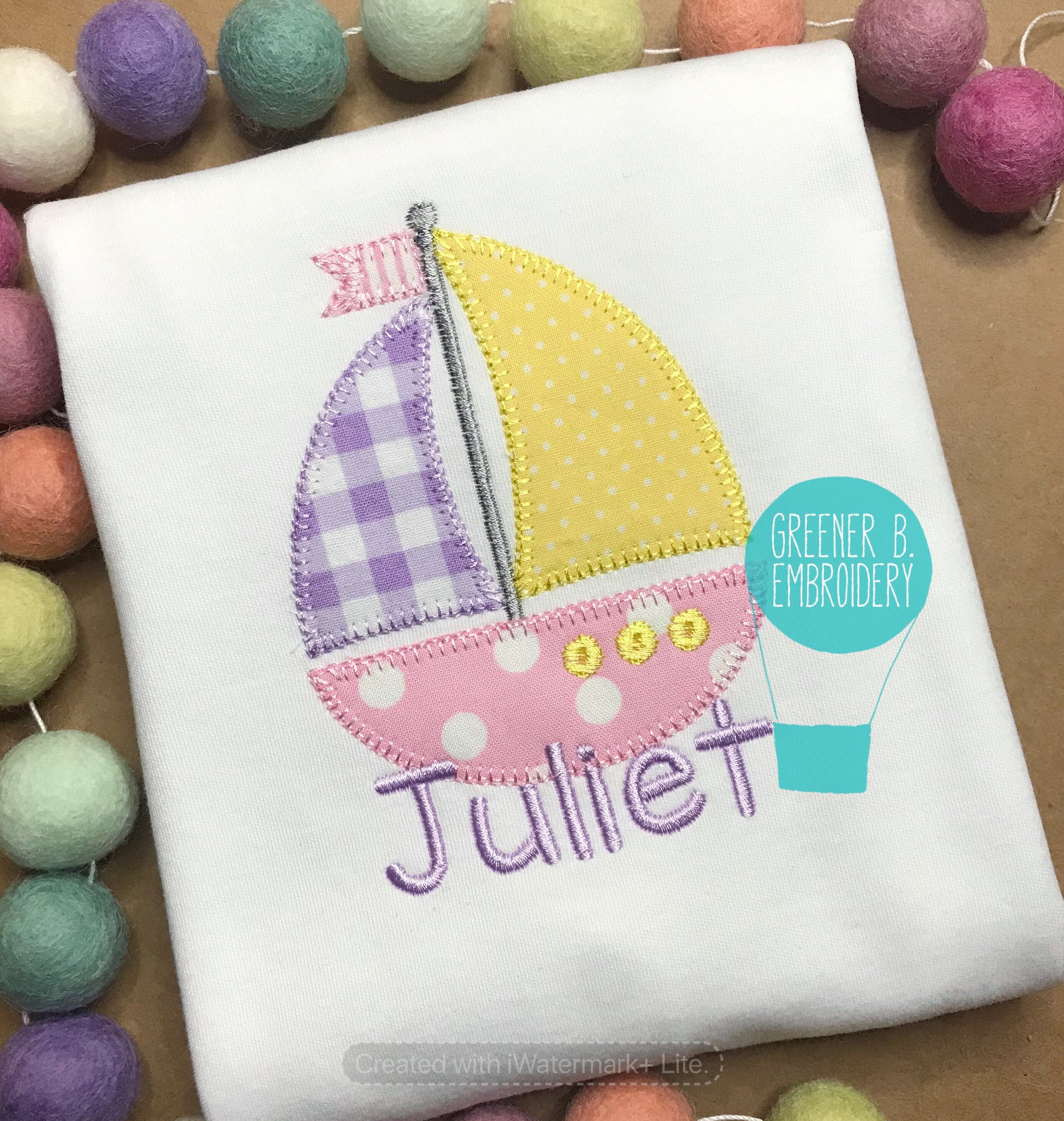 Girl Sailboat Applique Shirt / Personalized Boat Applique - Etsy