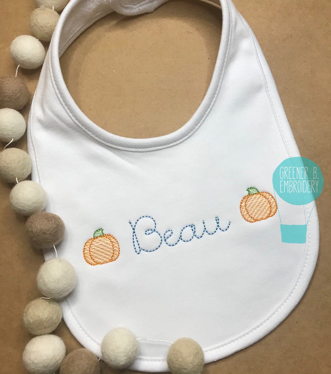 Personalized Thanksgiving Bib / Boy Pumpkin Bib / Halloween Bib / 1st ...