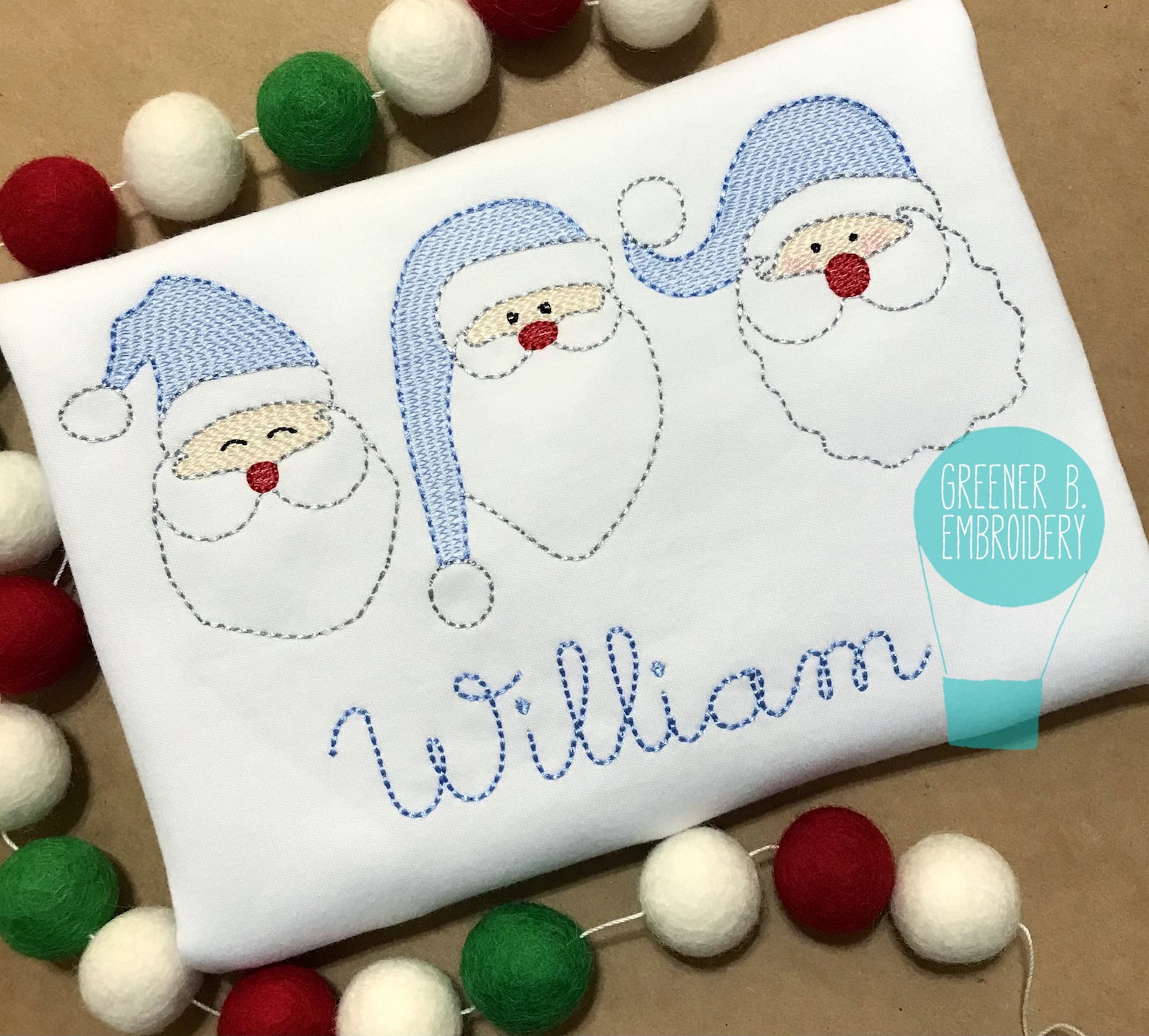 Personalized Santa Shirt / Santa Applique / Santa Embroidery / - Etsy