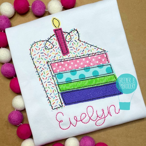 Birthday Cake Applique - Etsy