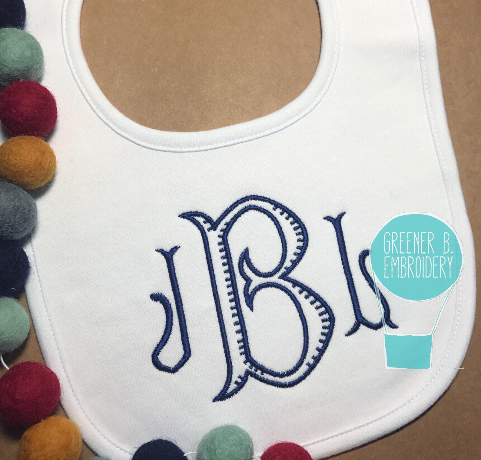 Monogram Bib / Boy Personalized Bib / Baby Shower Gift / Baby - Etsy
