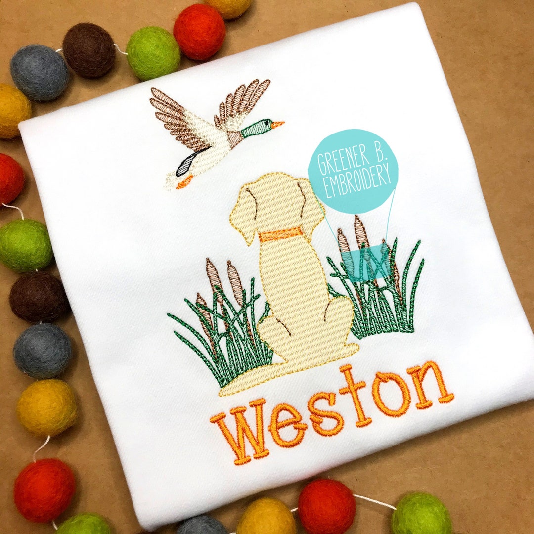 Boy Hunting Shirt / Duck Dog Embroidery Applique / Duck Hunting Shirt ...