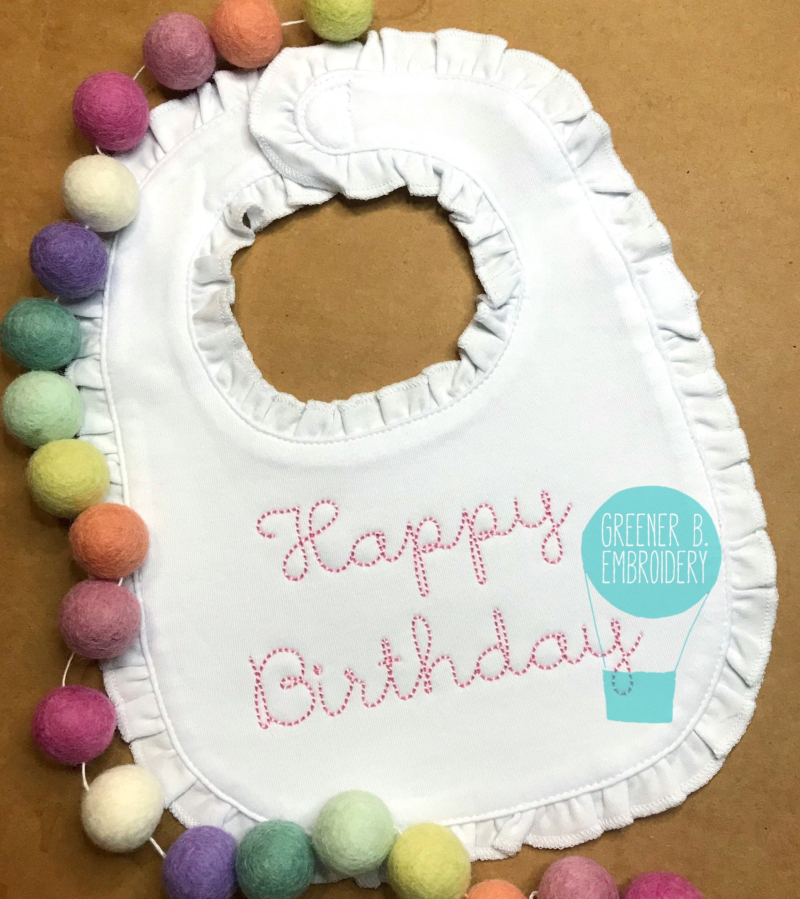 Happy Birthday Bib / First Birthday Bib / 1st Birthday Bib / - Etsy