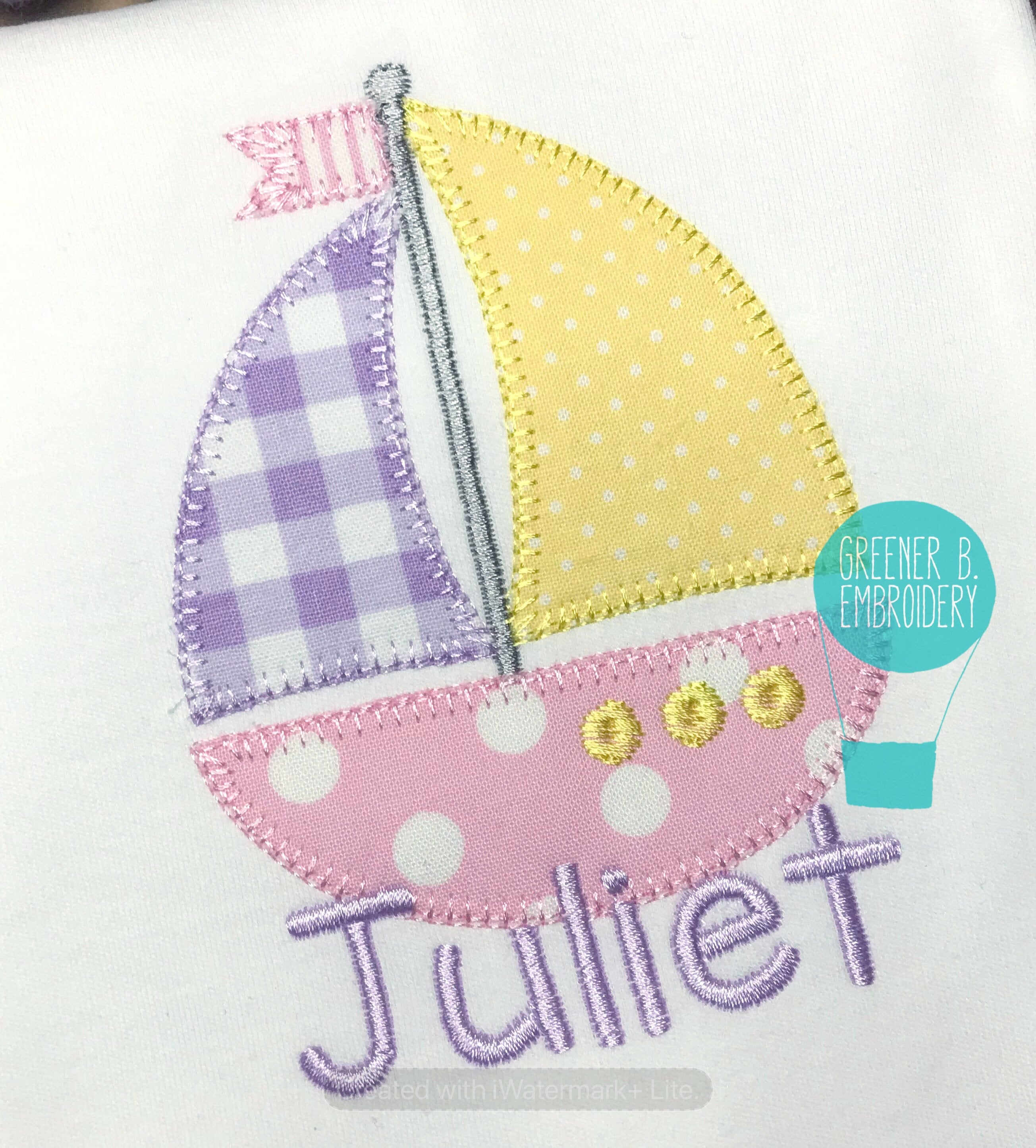 Girl Sailboat Applique Shirt / Personalized Boat Applique - Etsy