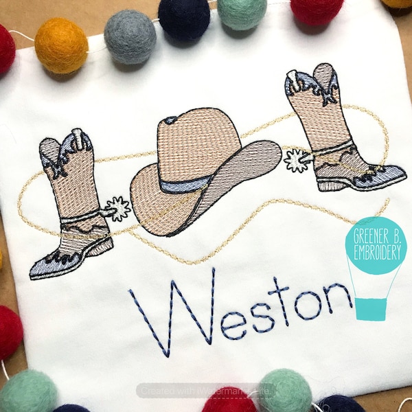 Cowboy Applique - Etsy