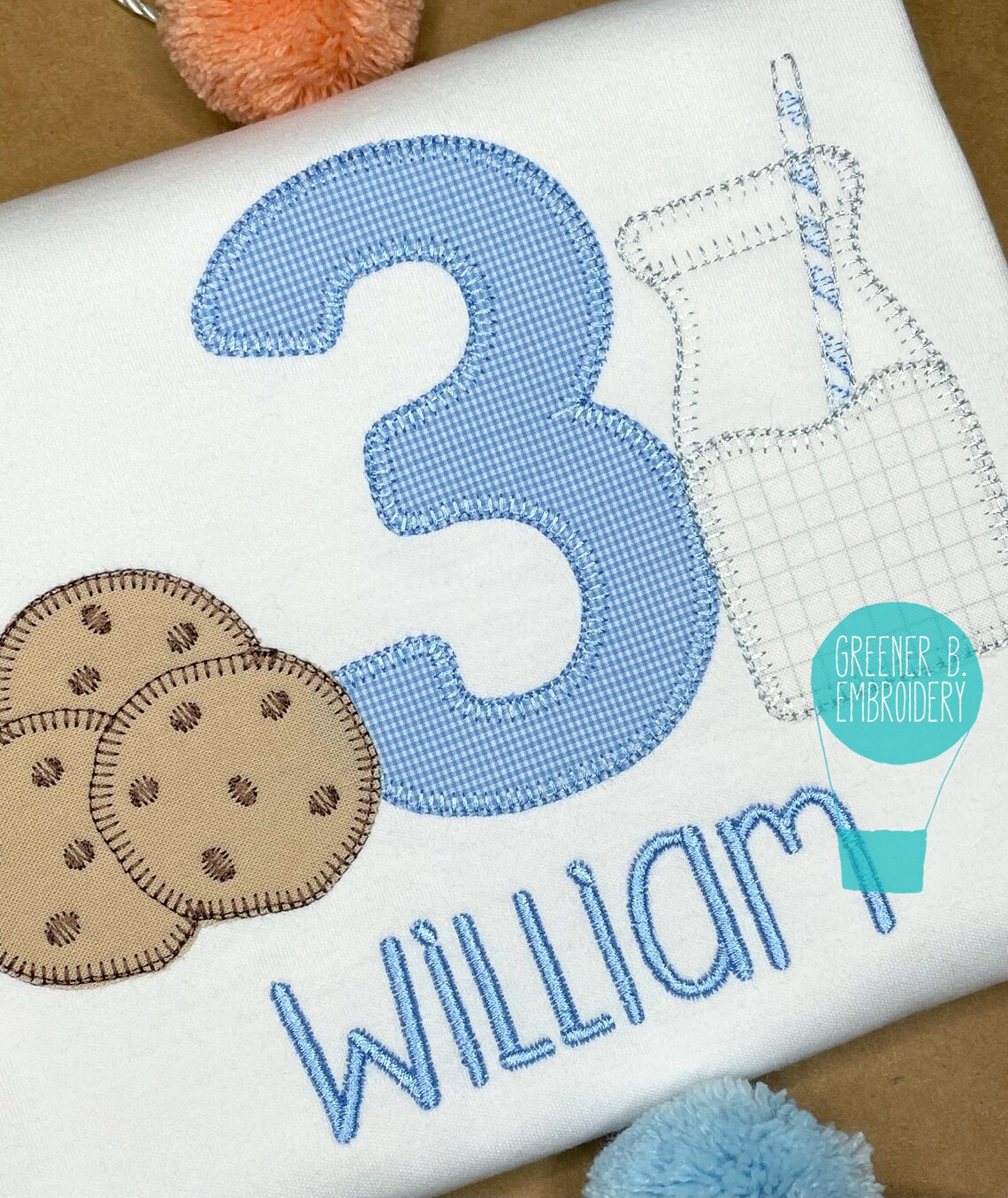 Milk and Cookies Birthday Shirt / Milk and Cookie Applique / - Etsy
