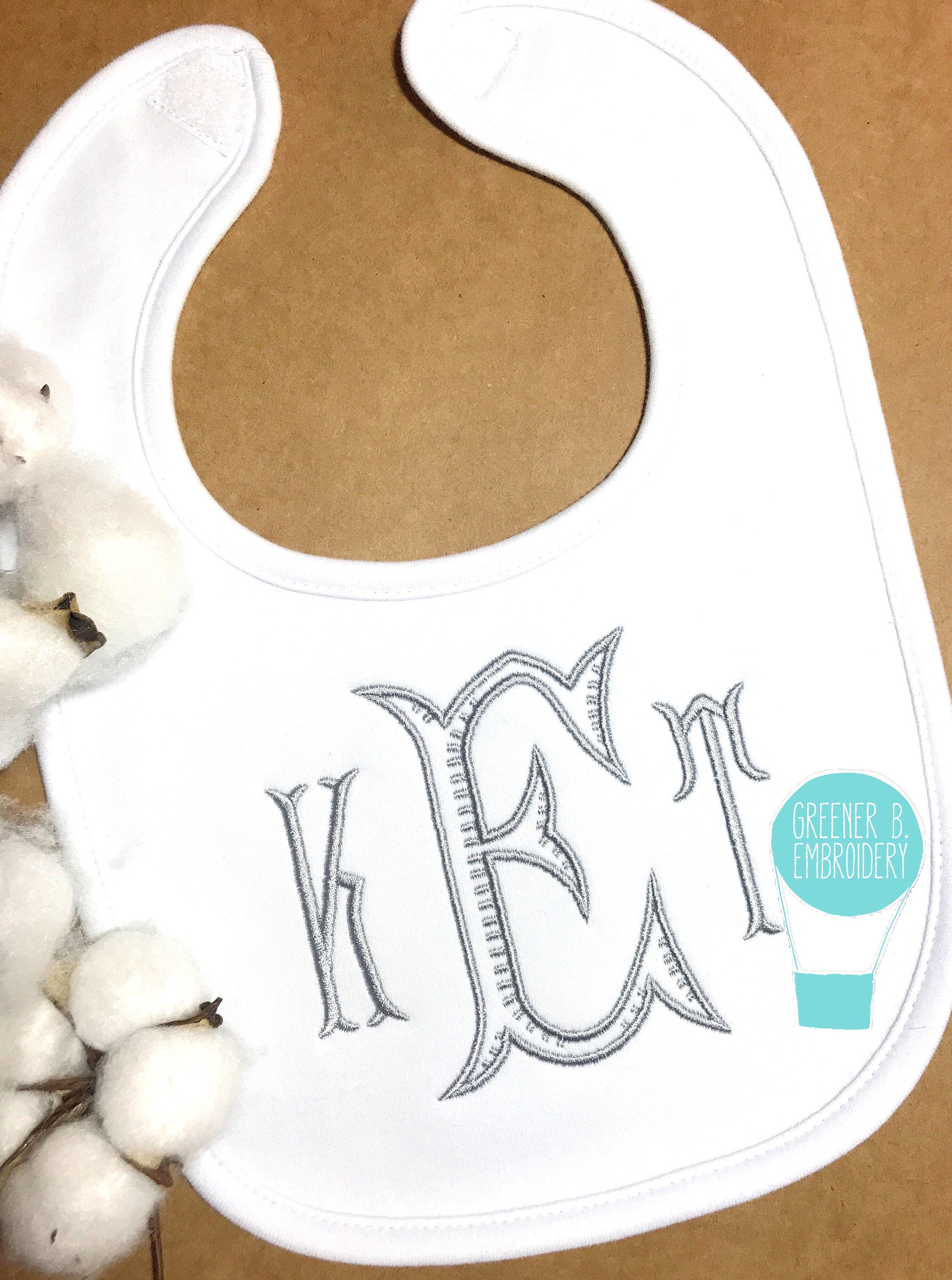 Monogram Bib / Boy Personalized Bib / Baby Shower Gift / Baby - Etsy