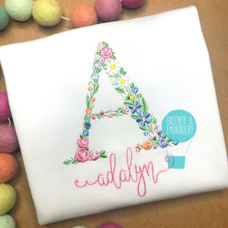 Flower Monogram - Etsy