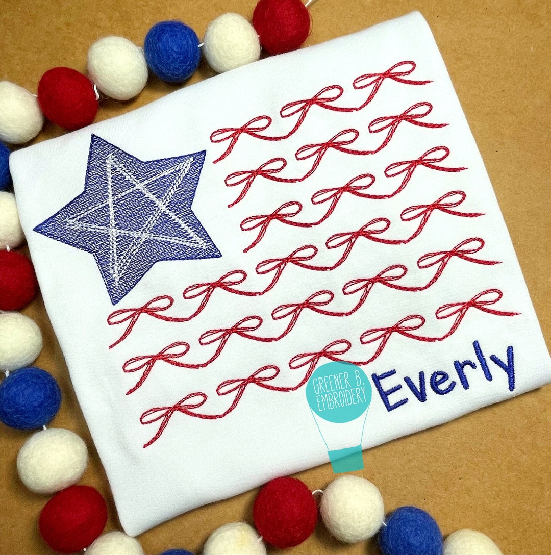 Girl Fourth of July Shirt / 4th of July Bow Flag / American Flag ...