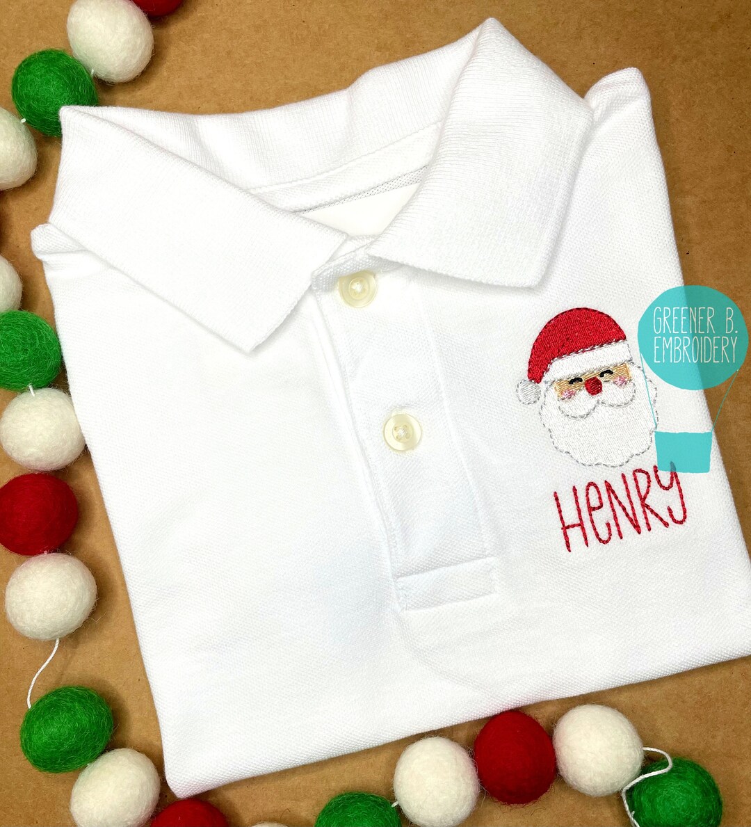 Boy Christmas Santa Polo Shirt / Monogrammed Boy Polo Shirt / Christmas ...