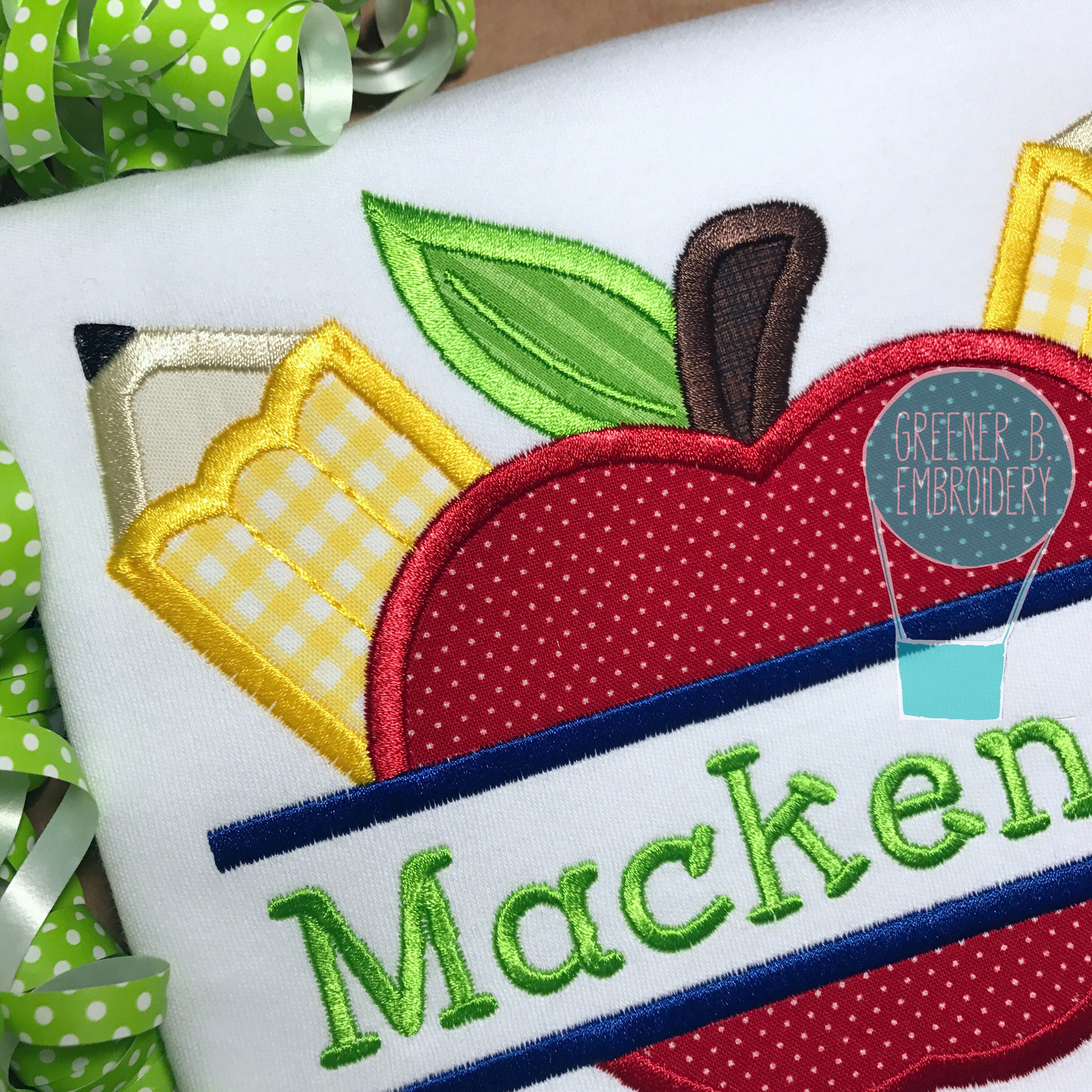 First Day of School Shirt / Back to School Applique / Apple - Etsy