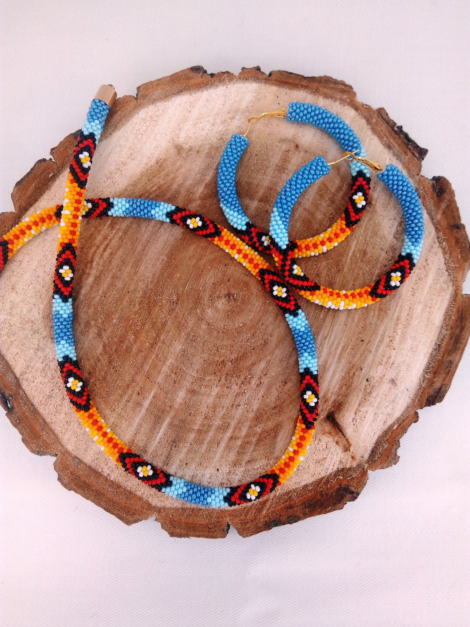 Beaded Necklace Native American Bead Necklace Beadwork | Etsy