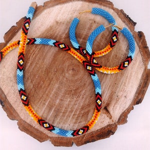 Beaded Necklace Native American Bead Necklace Beadwork Necklace Ethnic ...