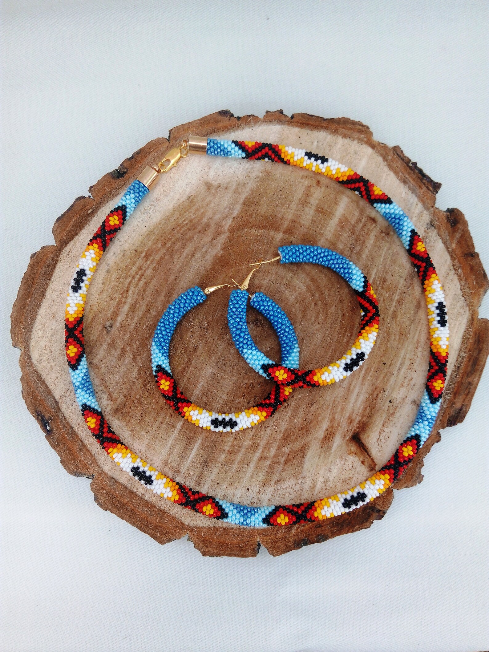 Beaded Necklace Native American Bead Necklace Beadwork | Etsy