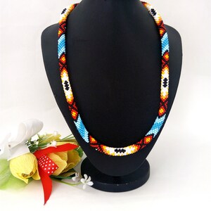 Beaded Necklace Native American Bead Necklace Beadwork Necklace Ethnic ...