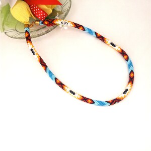 Beaded Necklace Native American Bead Necklace Beadwork Necklace Ethnic ...