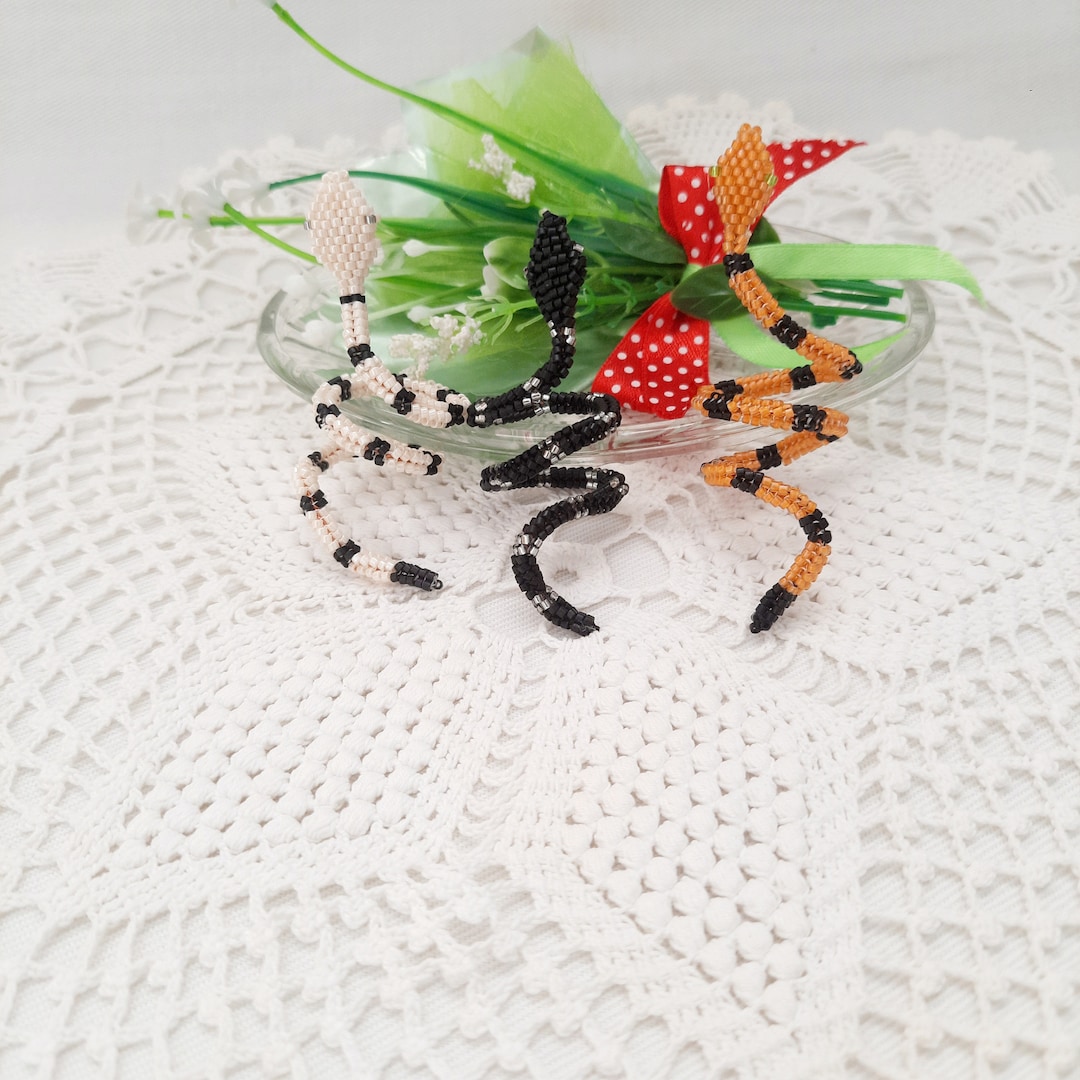 Snake Ring Beaded Snake Ring Voluminous Finger Ring Beadwork ...