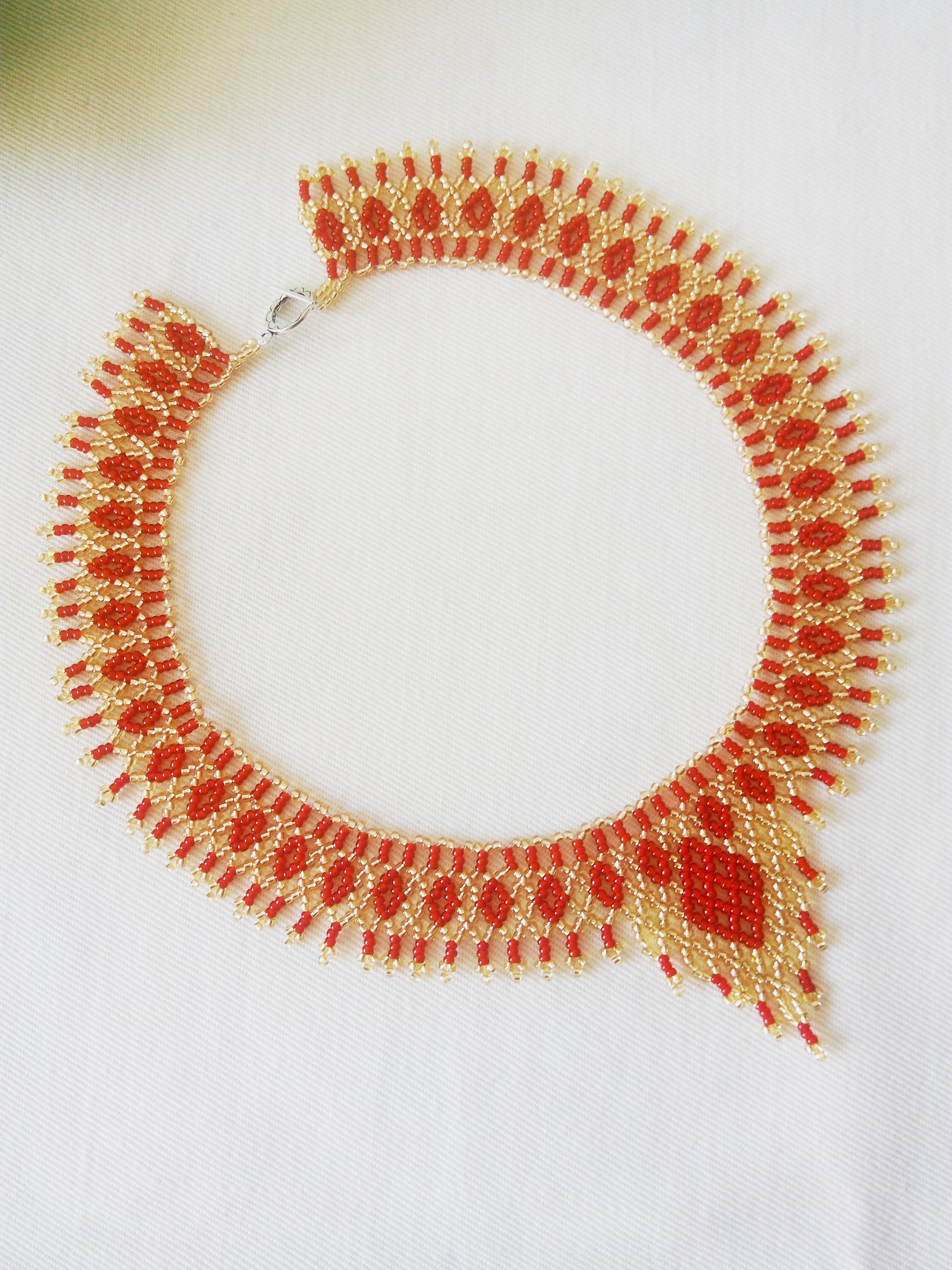 Necklace Beaded Small Red Beads Elegant Necklace Women Short Necklace ...