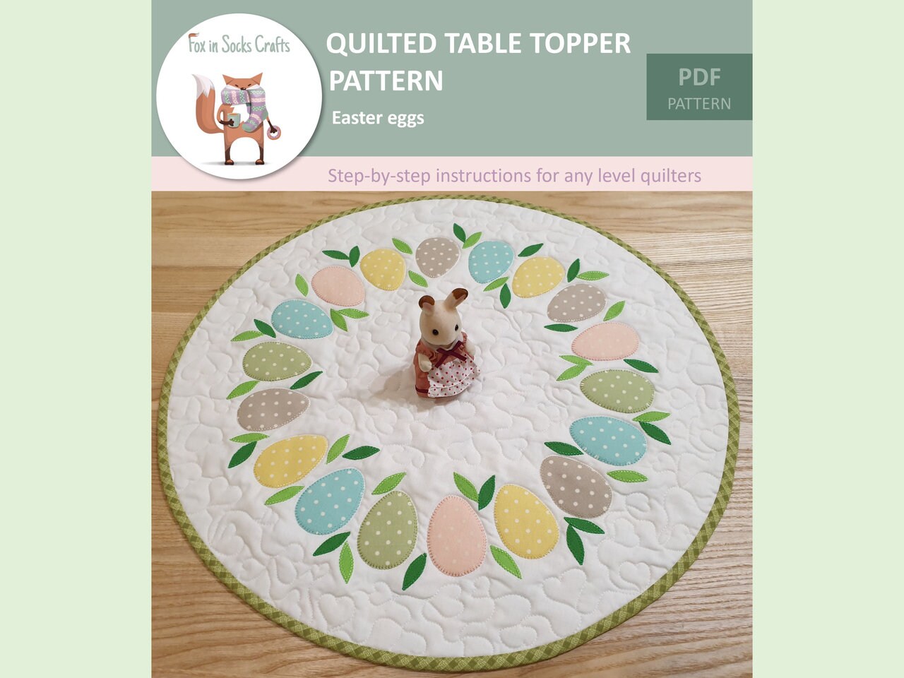 PDF Pattern Easter Eggs Quilted Table Topper, Digital PDF Pattern ...
