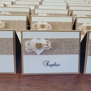 Rustic Hessian Wedding Place Card - Etsy